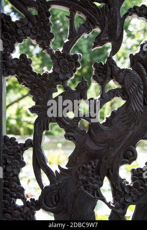 Weathered old wooden background with feathers. Peace concept. Place for ...
