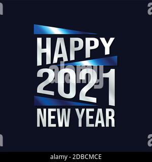 Happy New Year 2021 luxury copper web banner illustration. 3D geometric ...