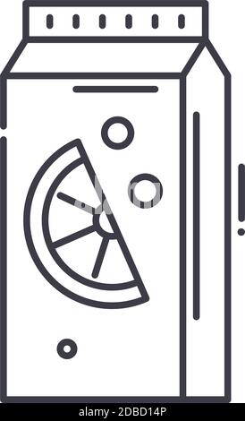 small juice box vector icon Linear icon. Editable stroke line Stock ...