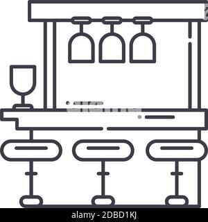 pub vector icon Linear icon. Editable stroke line Stock Vector Image ...
