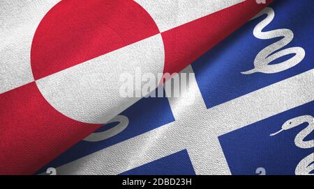 Martinique snake and Greenland two flags textile cloth, fabric texture ...