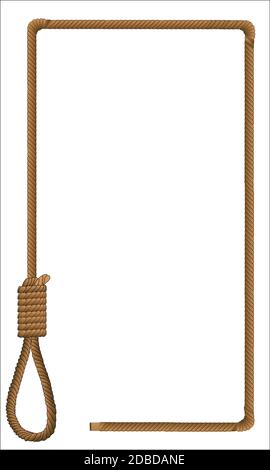 Sketch of a hangman noose over a white background Stock Photo - Alamy
