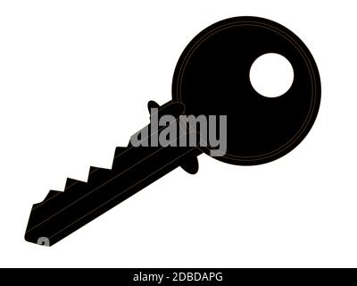 A silhouette latch key on a isolated white background Stock Photo - Alamy