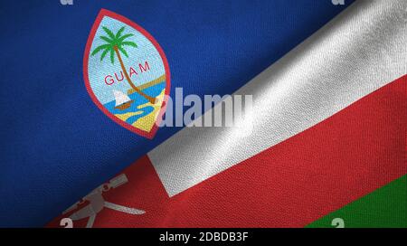 Oman and Guam two flags textile cloth, fabric texture Stock Photo - Alamy