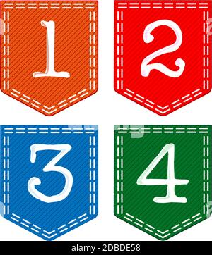 Four Fabric Numbers, 1, 2, 3, 4 Stock Photo - Alamy