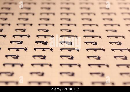 Calligraphic letter F learning skills paper page. Calligraphy letters F ...