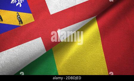 Mali and Herm two flags textile cloth, fabric texture Stock Photo - Alamy