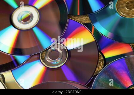 CD copmact discs in a pile making a shiny background Stock Photo - Alamy