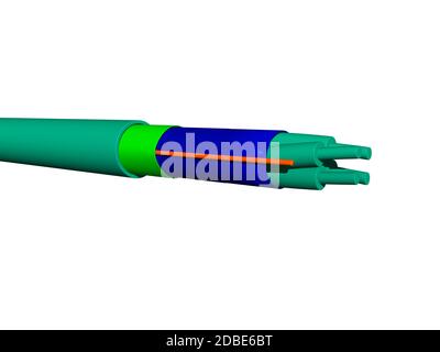 long power cable with different wires Stock Photo - Alamy