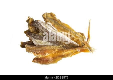 Silver Amber Fish with pepper isolated on a white background. Snack to ...