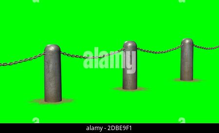 Chains blockade on green screen Stock Photo - Alamy