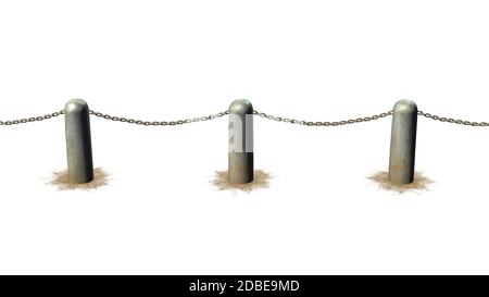 Chains blockade on white background Stock Photo - Alamy