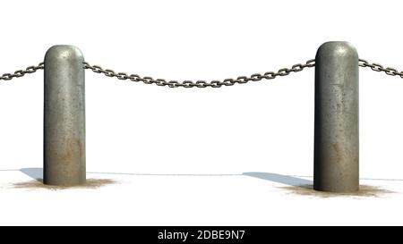 Chains blockade on white background Stock Photo - Alamy