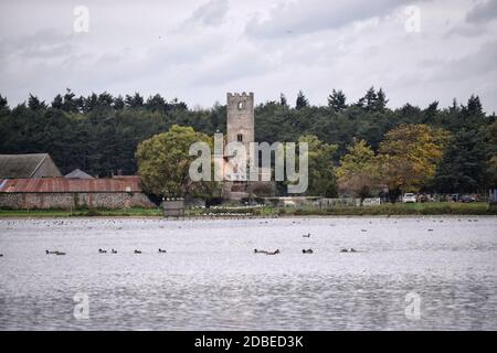 great livermere, mere and church Stock Photo - Alamy