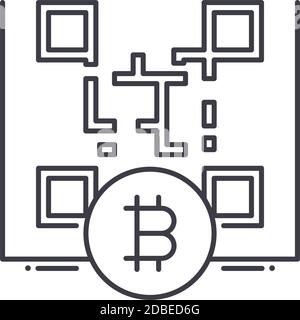 Barcode and QR code scanner linear icon. Wifi linear and matrix barcodes handheld reader. Thin ...