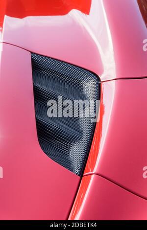 Red Ferrari 488 GTB Engine Bay and red engine cover with ferrari ...