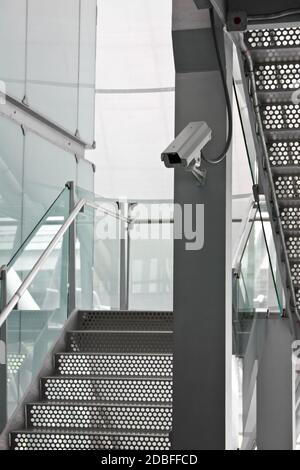 Security Camera CCTV on staircase location building Stock Photo - Alamy