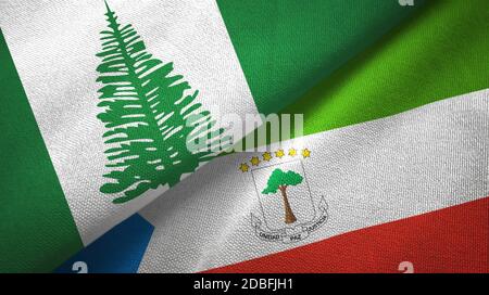 Equatorial Guinea and Norfolk Island two flags textile cloth, fabric ...