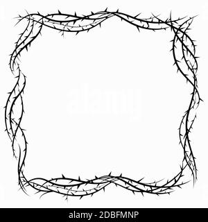 Crown of thorns line silhouette. Vector minimalist linear illustration ...