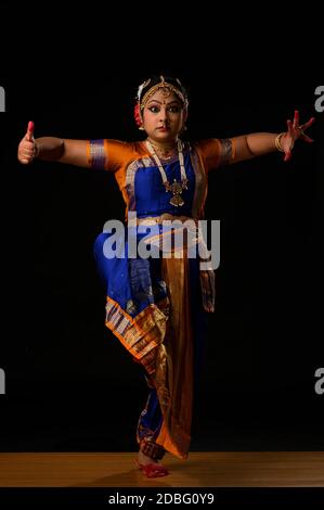 Indian classical dancer expressing anger through her dance form Stock ...