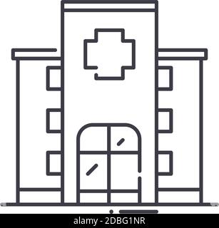 clinics line icon, outline symbol, vector illustration, concept sign ...