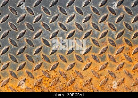 Black color non-slip metal with red rust textured background Stock ...