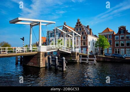 Gravestenenbrug - Bridge on Spaarne River with Old Canal Houses in ...