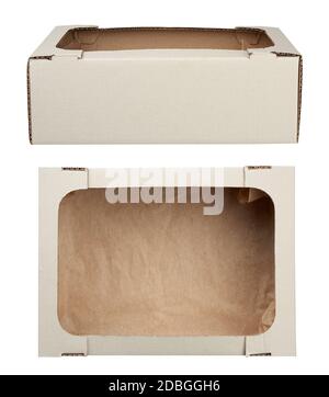 Cardboard box without lid. Isolated on a white background. File ...