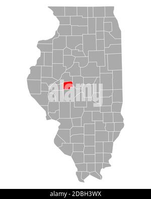 Map of Menard in Illinois Stock Photo - Alamy