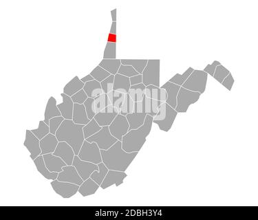 Map of Ohio in West Virginia Stock Photo - Alamy