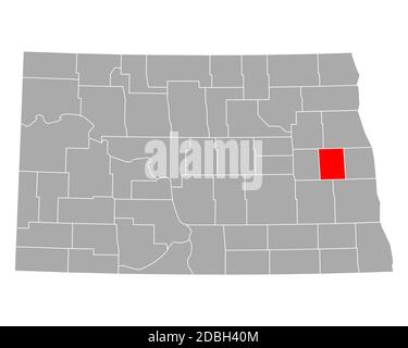 Map of Steele County in North Dakota state on white background. single ...