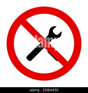 Tools and prohibition sign Stock Photo - Alamy