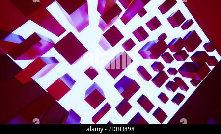 Three-dimensional rendering, white box with light color background ...