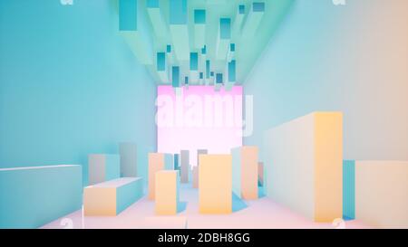 Colorful rainbow pastel background 3 D rendering Stock Photo - Alamy