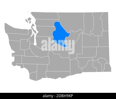 Map of Chelan in Washington Stock Photo - Alamy