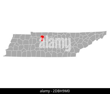 Map of Cheatham in Tennessee Stock Photo - Alamy