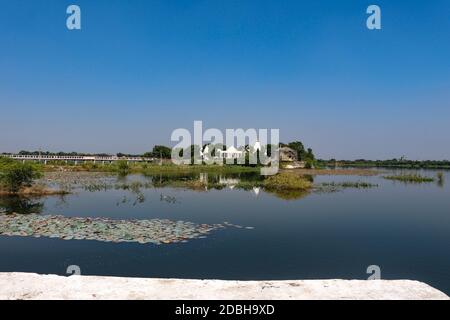 Distant view of the Jal Mandir Tirth and Rani Talav/Sabarkantha-Idar ...