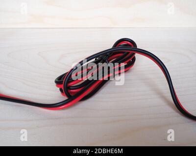 red and black electric wire for speakers or ac current power supply ...