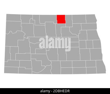 Map of Rolette in North Dakota Stock Photo - Alamy