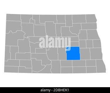 Map of Stutsman in North Dakota Stock Photo - Alamy