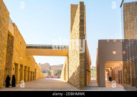 Arabic women walking in the Diraiyah, also as Dereyeh and Dariyya, a ...