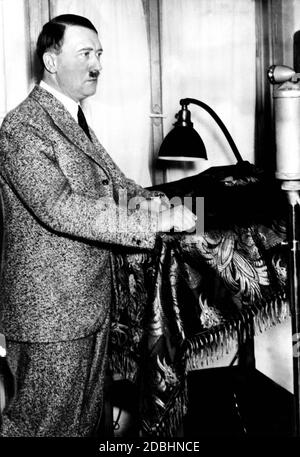 1930's Adolf Hitler speech, in military uniform, with Telefunken Radio ...