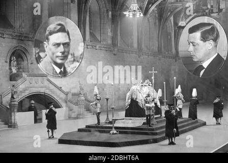 King George VI Death State Funeral Feb 1952 Laying in state in ...
