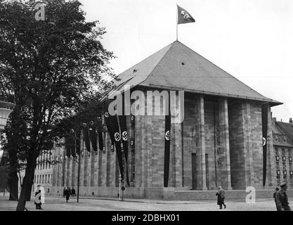 The flag of the National Socialist German Students' Union is raised for ...
