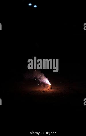 fire of cracker explosion on black background Stock Photo - Alamy