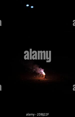 fire of cracker explosion on black background Stock Photo - Alamy