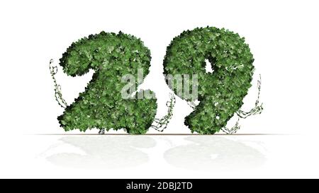 Green Number 29 isolated white background Stock Photo - Alamy