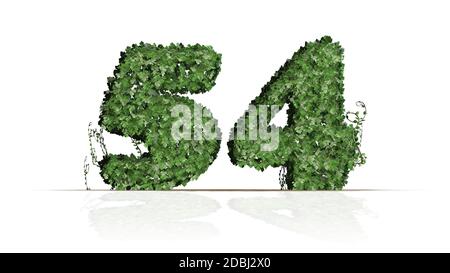 Green Number 54 isolated white background Stock Photo - Alamy