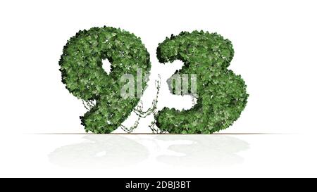 Green Number 93 isolated white background Stock Photo - Alamy