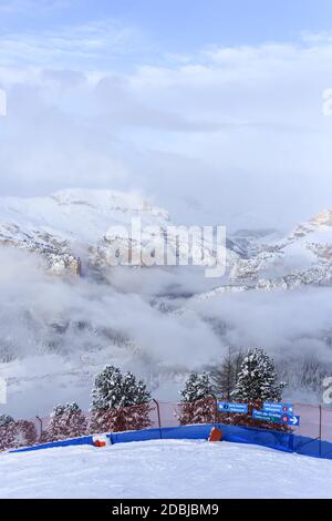 Empty snowy slope in the mountains Stock Photo - Alamy